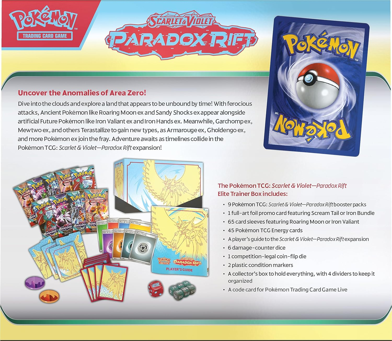Pokemon TCG Набір Бустерів Paradox Rift Elite Trainter Box Blue-Yellow ...